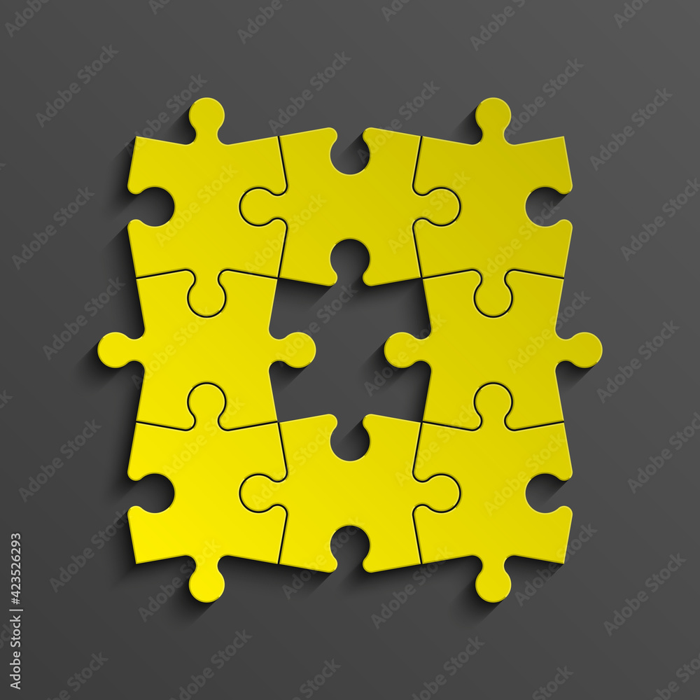 Puzzle eight piece business presentation. Square infograph. 8 Step ...