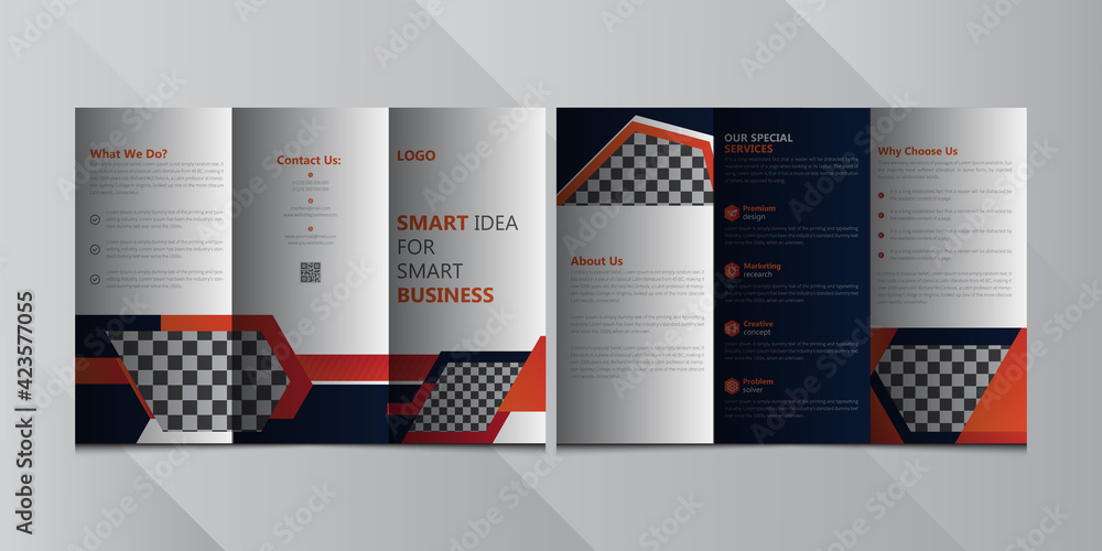 Vector triple folding brochure for business and advertising. The ...