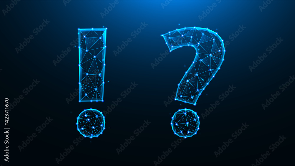 Polygonal vector illustration of question mark and exclamation mark ...