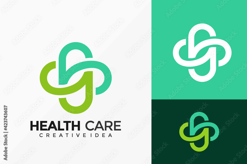 Health Care Cross Logo Vector Design. Abstract emblem, designs concept ...