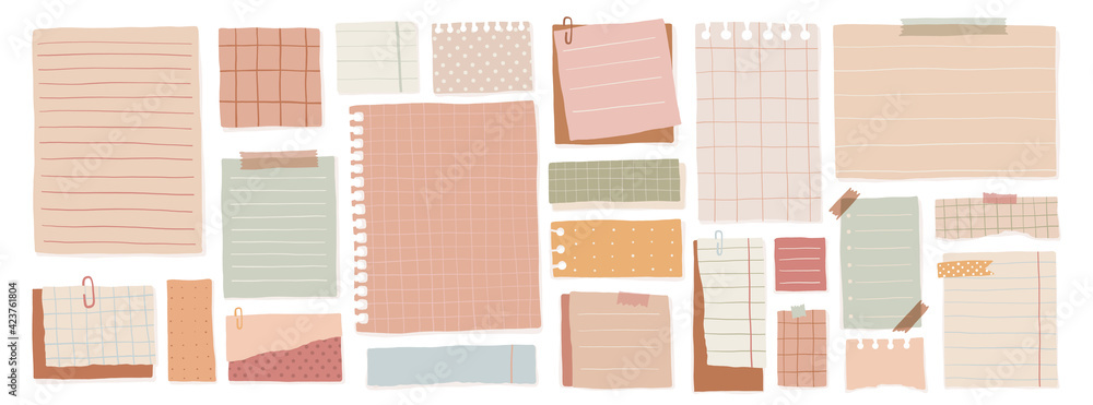 A set of leaflets for notes with different layouts. Large collection of ...