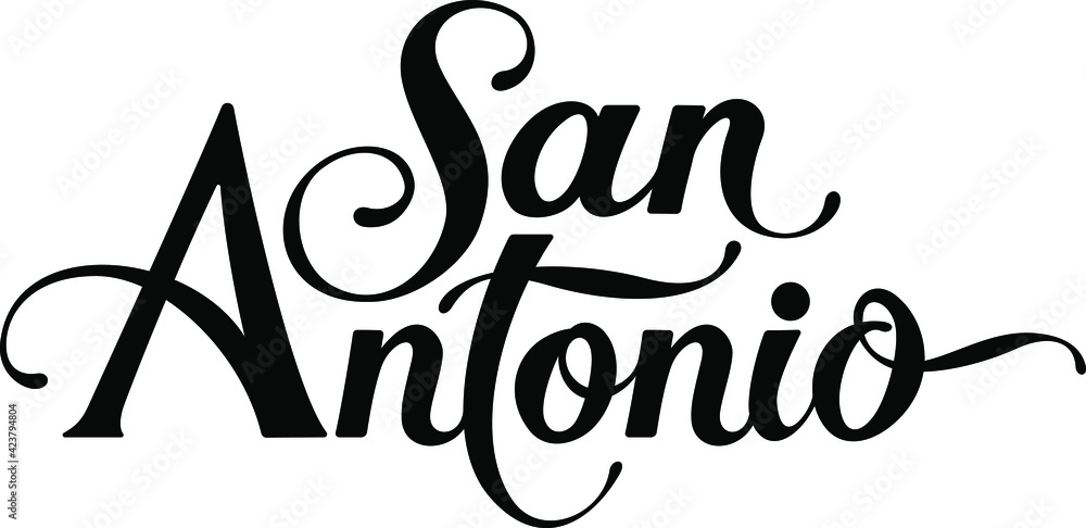 San Antonio - custom calligraphy text Stock Vector | Adobe Stock