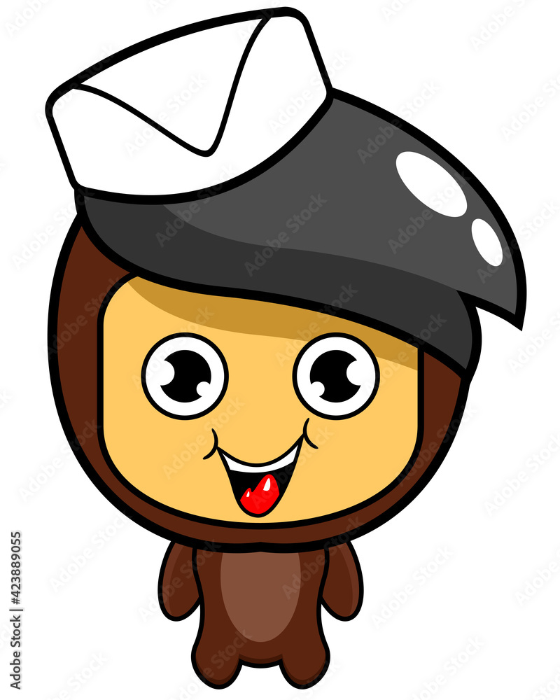 cartoon illustration of Chibi boy chef mascot character Stock Vector ...