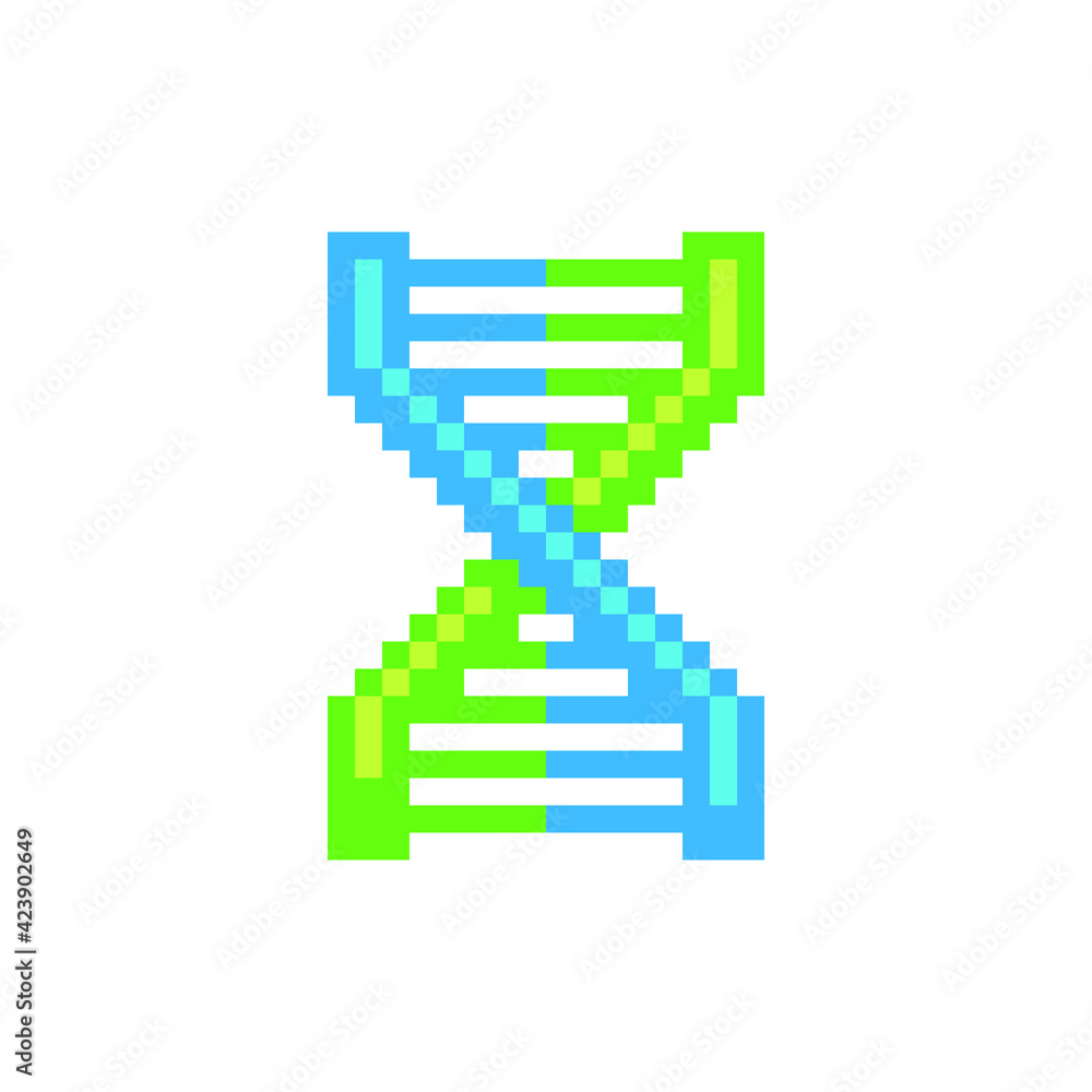 Human Dna. Gen symbol pixel art icon. Isolated vector illustration ...