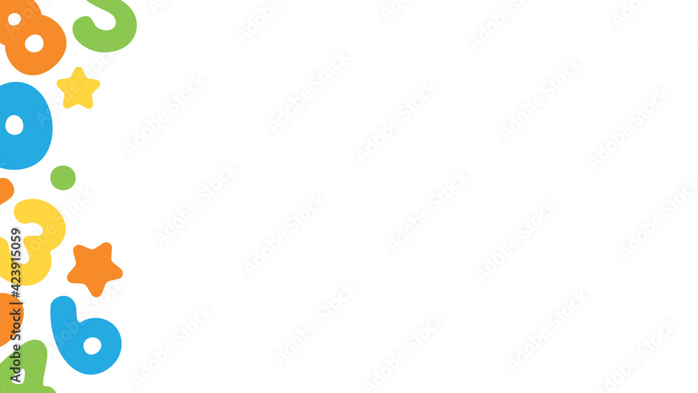 Colorful and playful numbers left side border background. Perfect ...