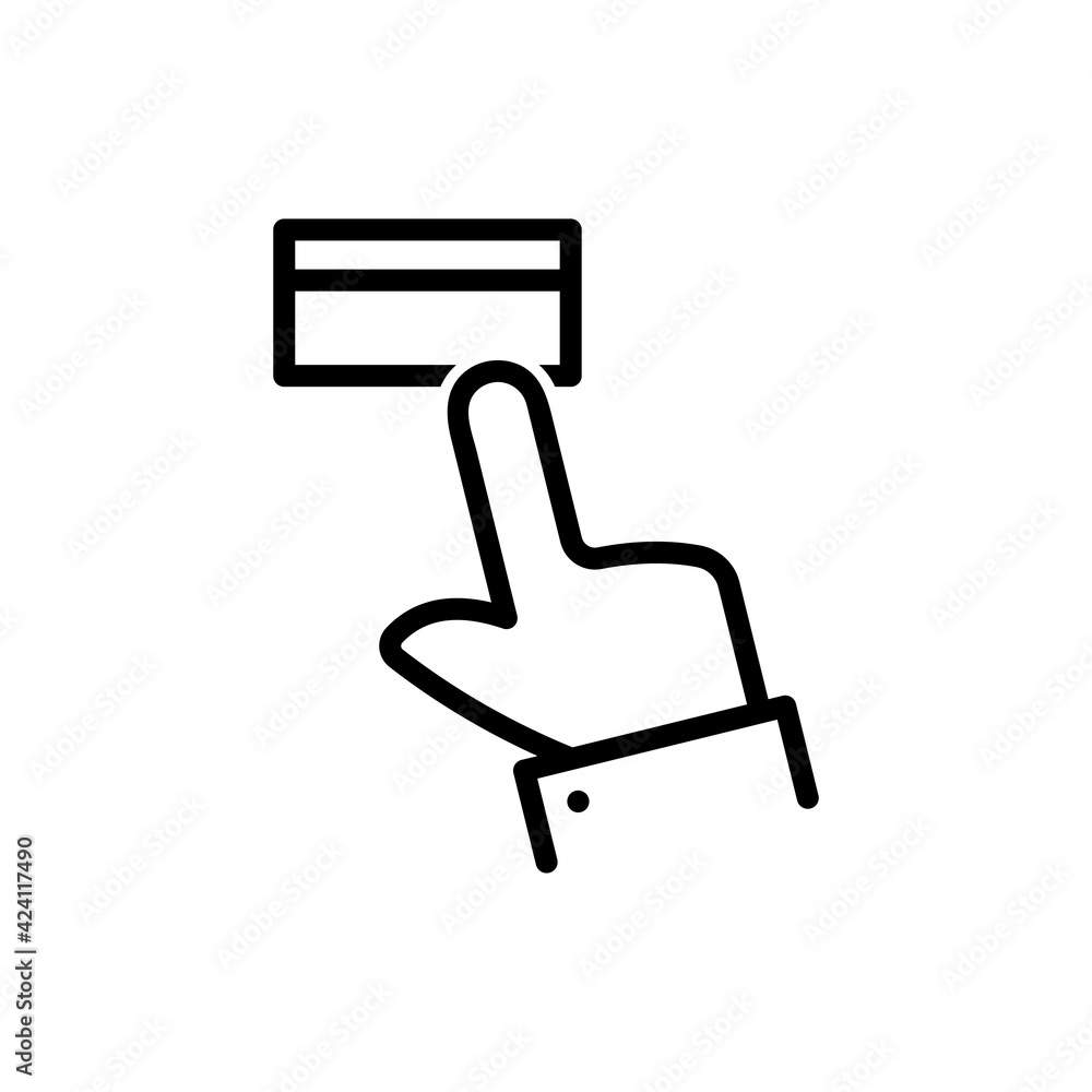 Contactless payment credit card and hand tap vector logo. NFC ...