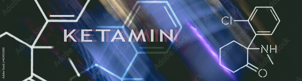 Ketamine. Dissociative ketamine. Chemical formula, molecular structure ...