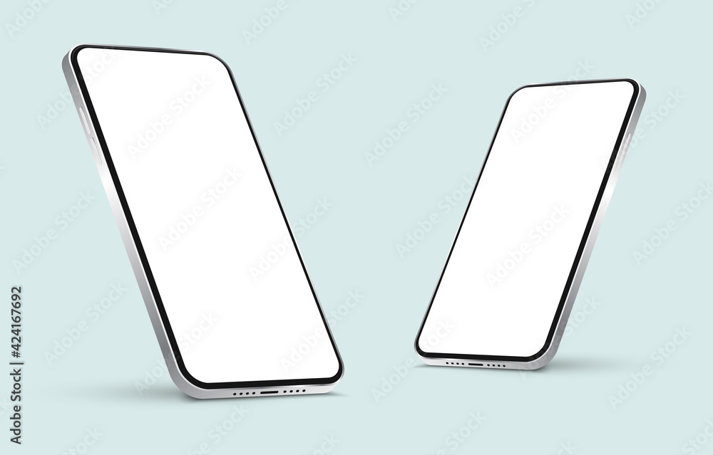 Realistic smartphone mockup. Mobile phone display, isolated device ...