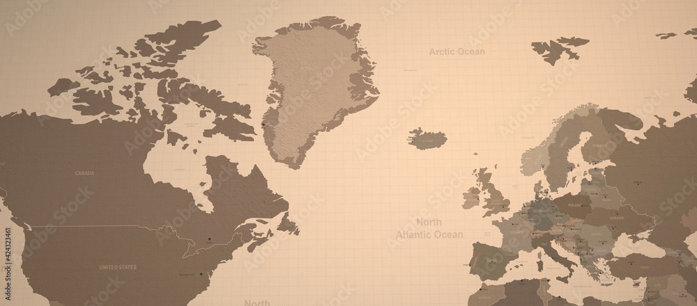 Stock-Illustration „Arctic ocean-North Atlantic ocean and neighboring ...