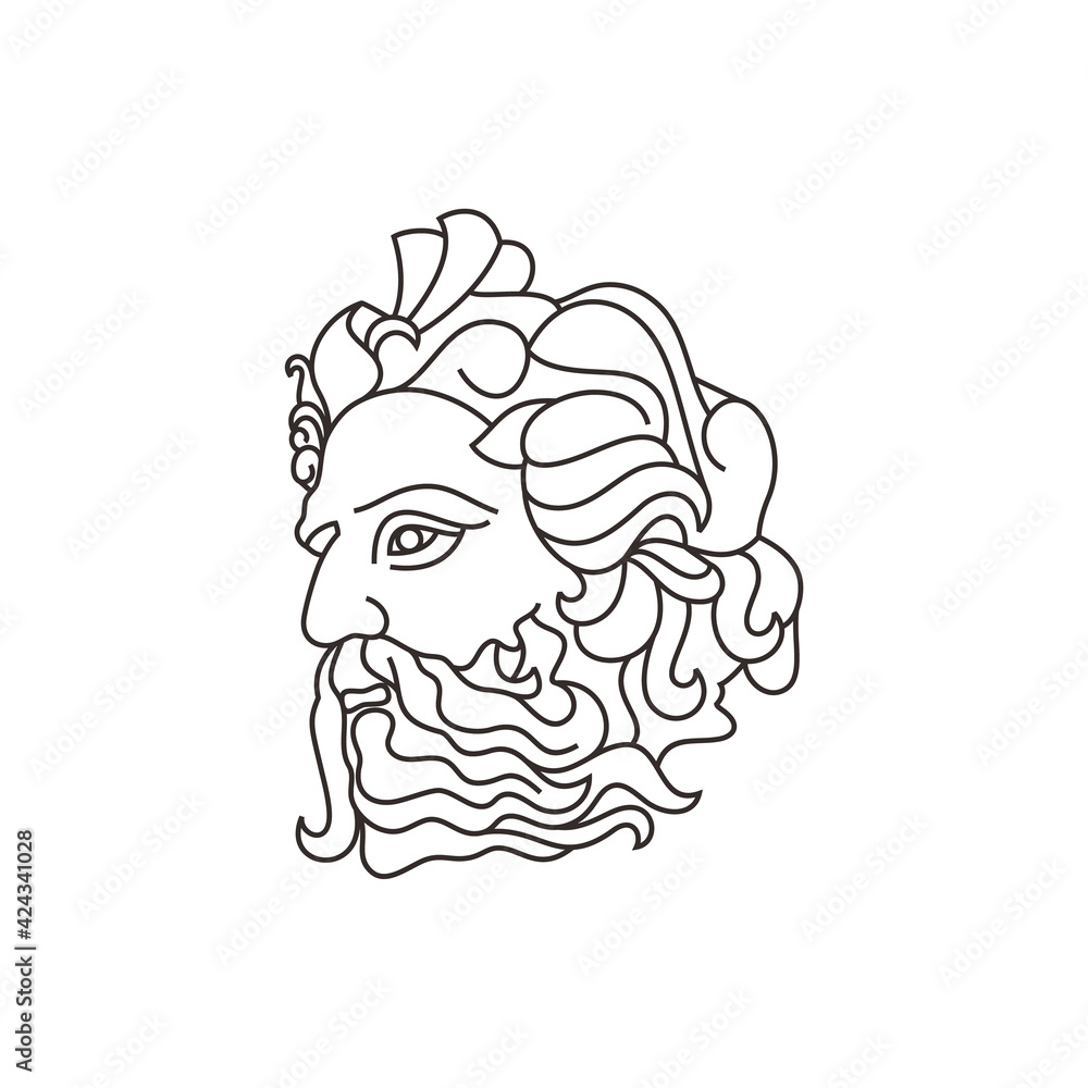Neptune God Drawing Easy