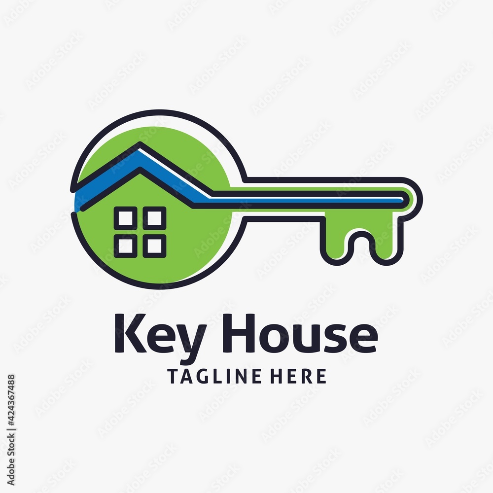 Key house logo design Stock Vector | Adobe Stock