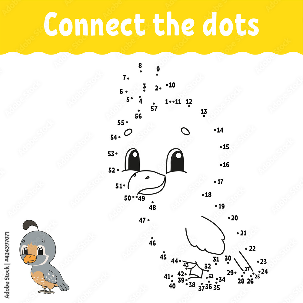 Dot to dot game. Draw a line. For kids. Activity worksheet. Coloring ...