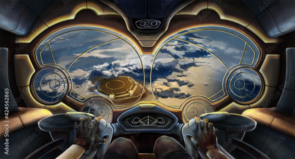 immersive cockpit starship interior window Stock Photo | Adobe Stock