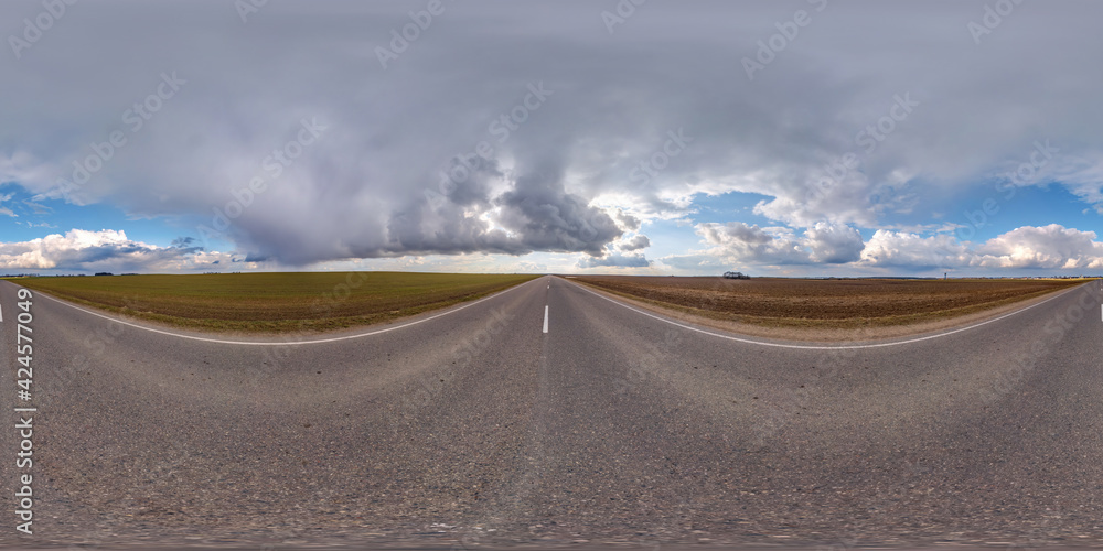 full seamless spherical hdri panorama 360 degrees angle view on asphalt ...
