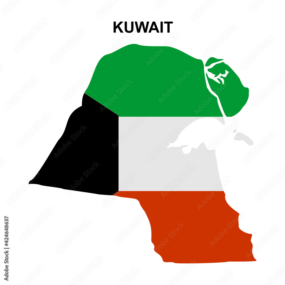 maps of Kuwait with national flags icon vector sign symbol Stock Vector ...