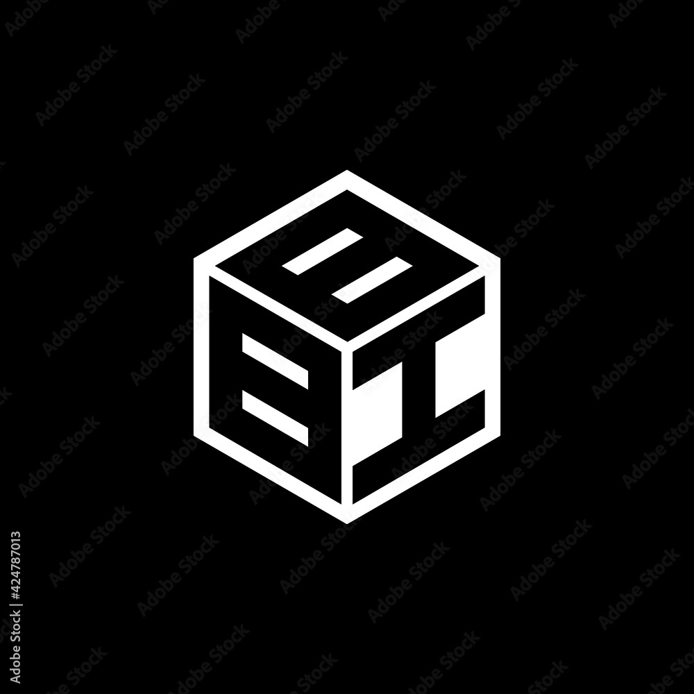 BIB letter logo design with black background in illustrator, vector ...