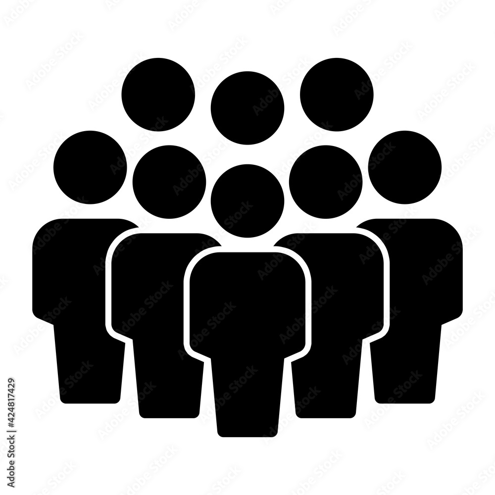 nsui8 NewSimpleUserIcon nsui - english - 8 people icon . crowd team ...