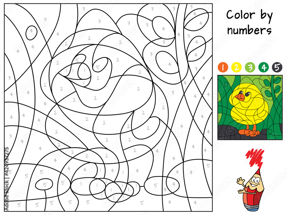 Chicken. Color by numbers. Coloring book Stock Vector | Adobe Stock