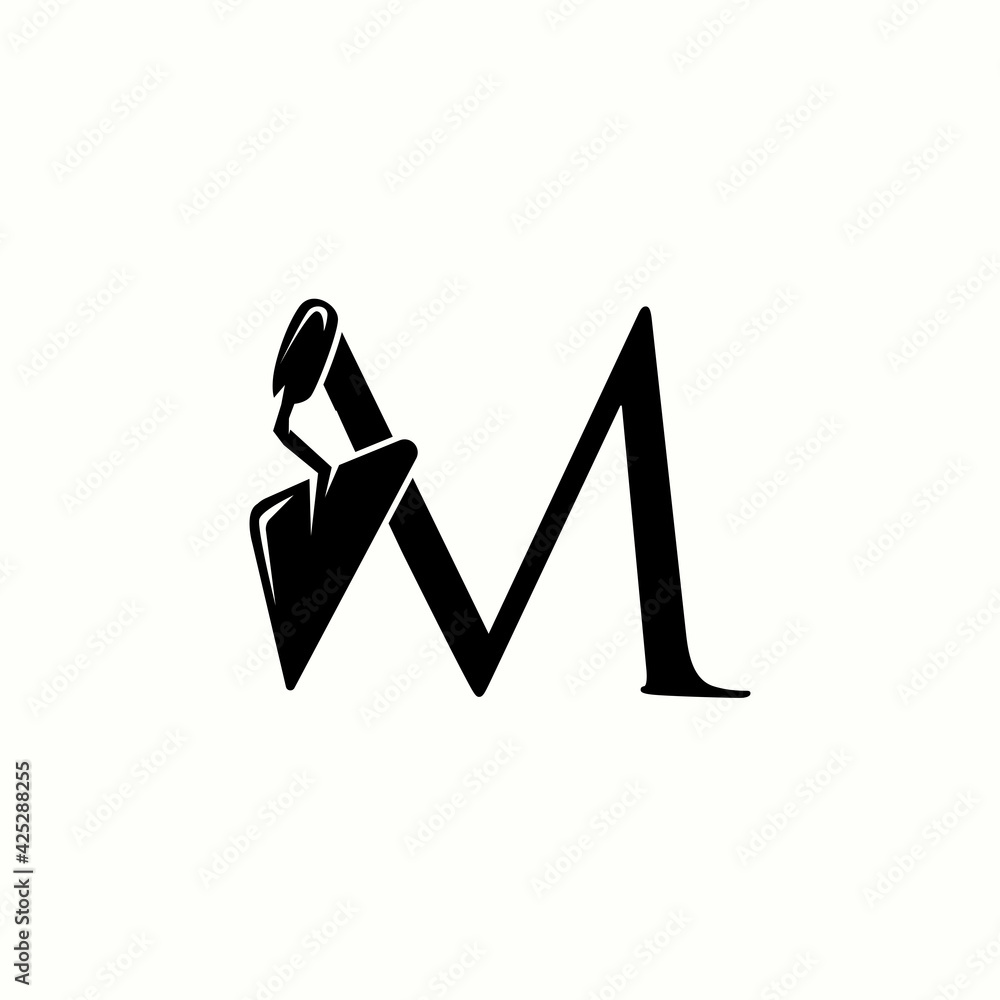 logo letter m with icon trowel tool for home repair vector design Stock ...