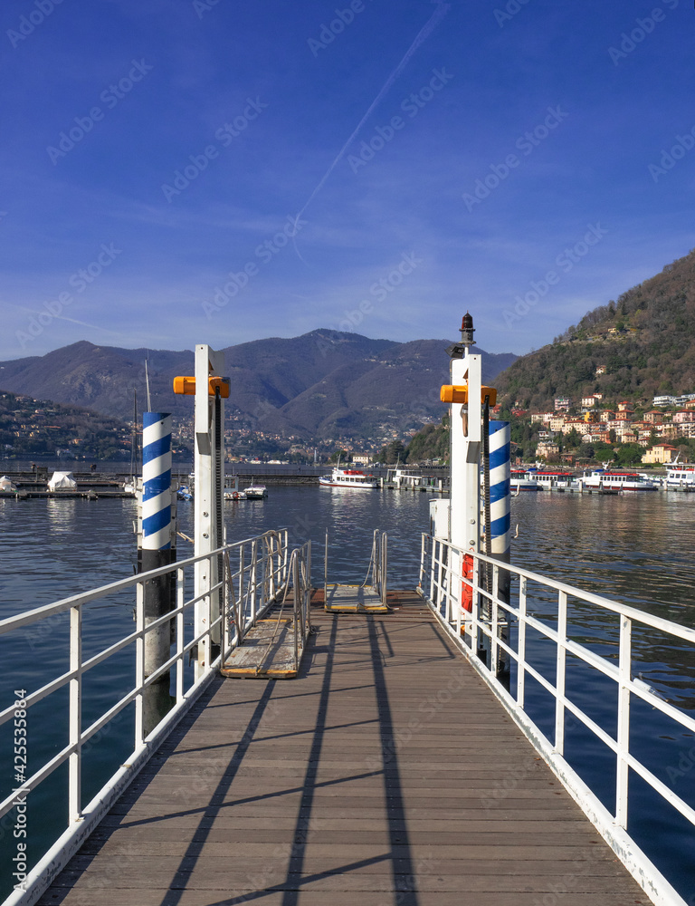 Pier on the lake, starting point for tourist boats to visit the amazing ...