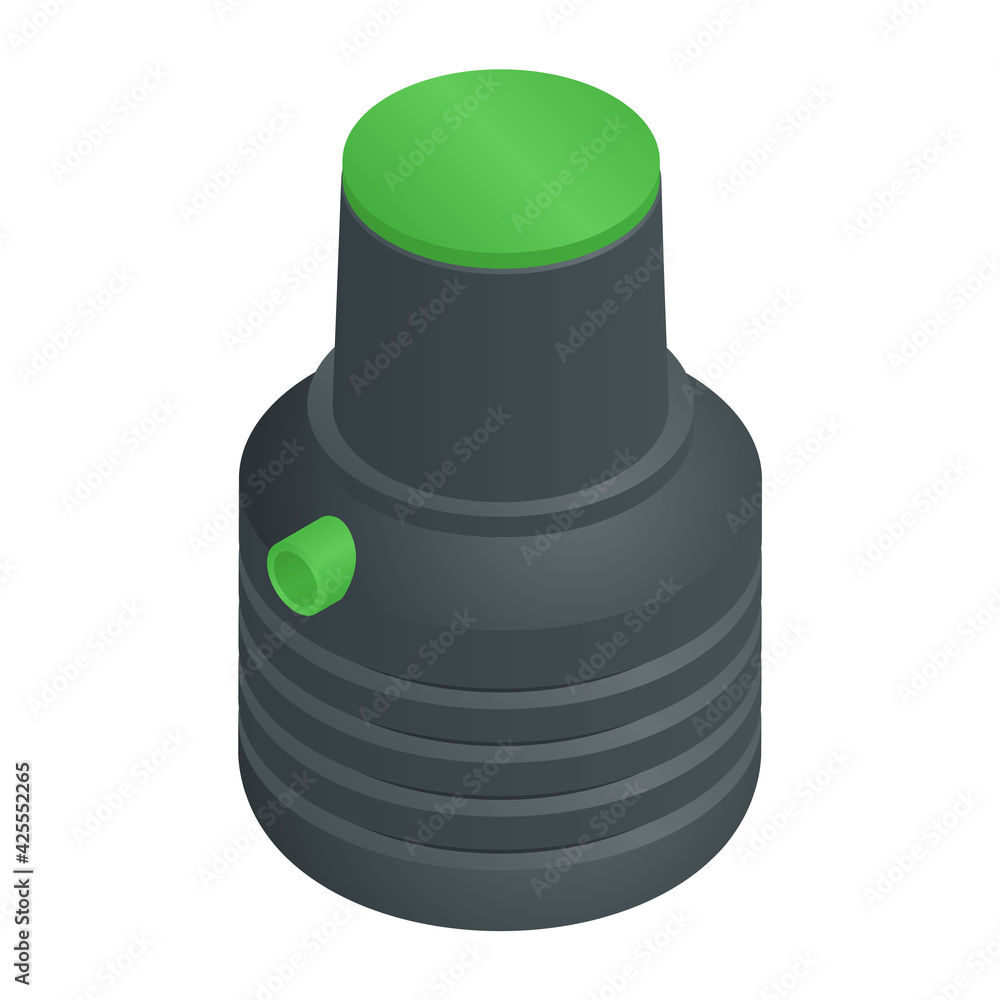 Vector illustration plastic septic tank isolated on white background ...