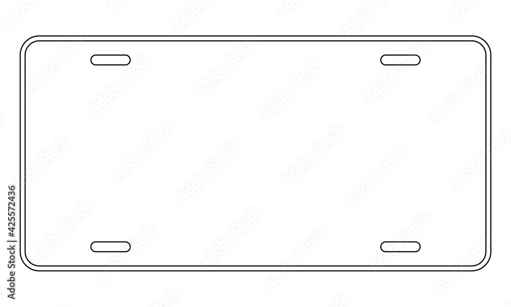 Blank license plate template. Clipart image Stock Vector | Adobe Stock