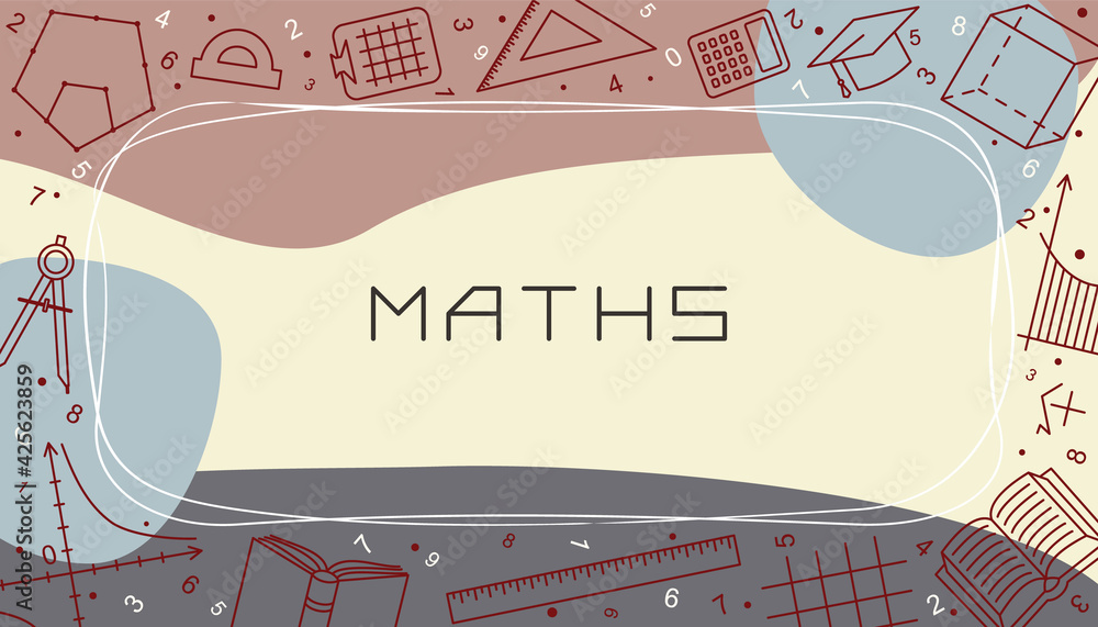 Vector design templates for Maths in simple modern style with line ...