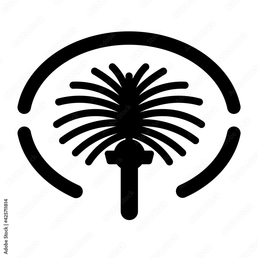 Vector de Stock Palm Jumeirah icon dubai vector island map illustration ...