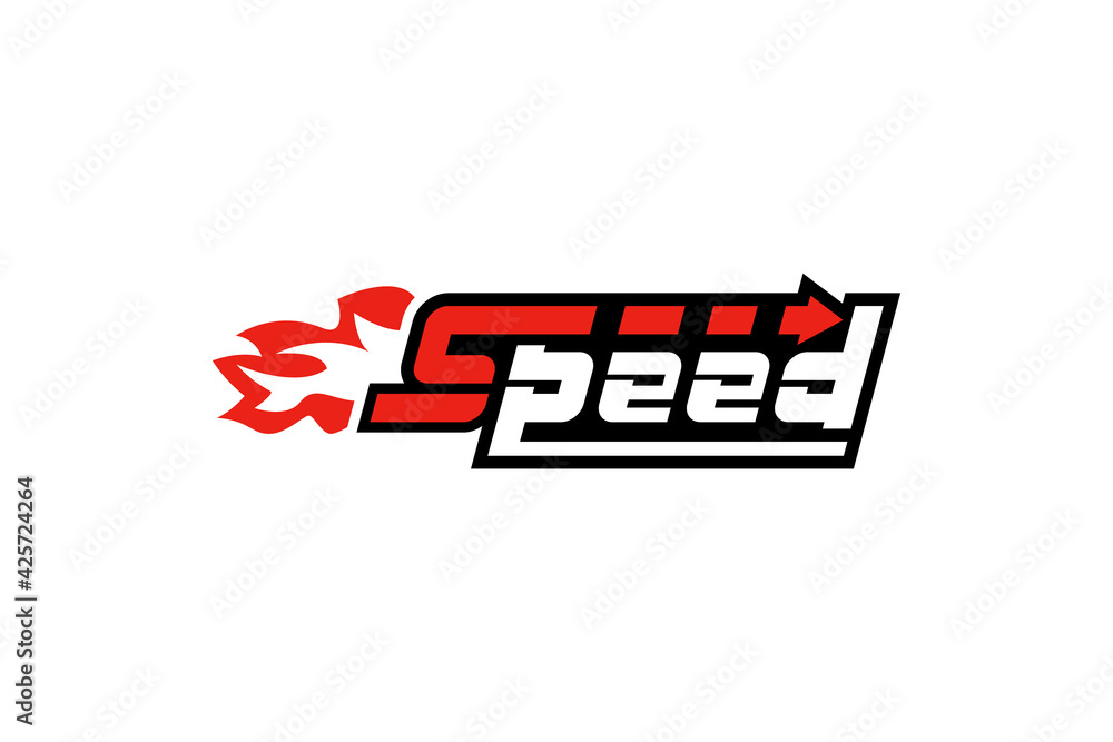 Speed lettering, logo template design. Stock Vector | Adobe Stock