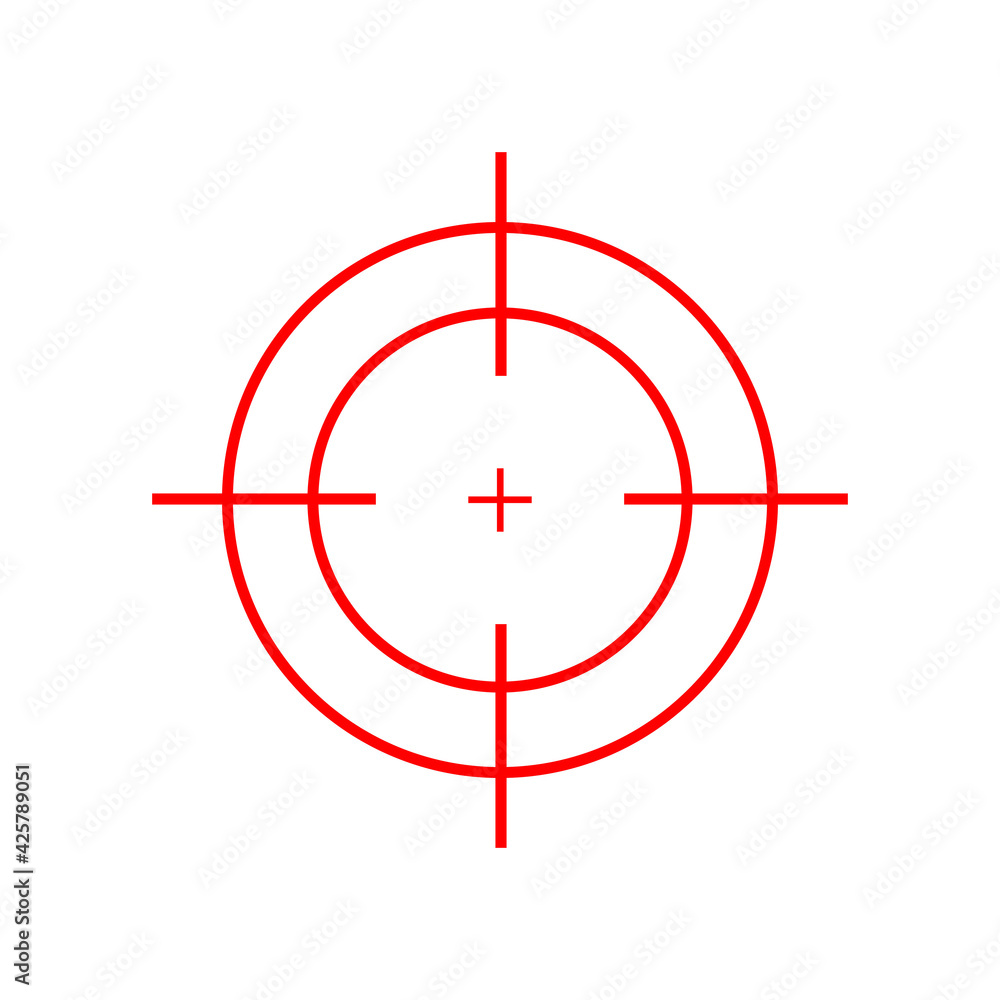 Crosshair icon. Red target symbol. Sniper scope sign. Vector isolated ...