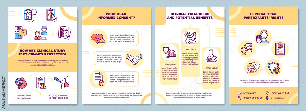 Vector de Stock Clinical study participants safety brochure template ...