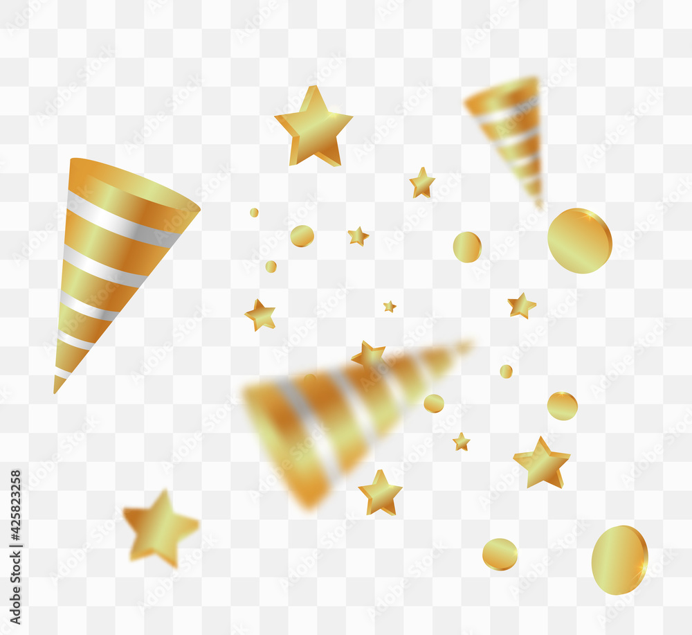 Vector confetti. Festive illustration. Party popper isolated on ...