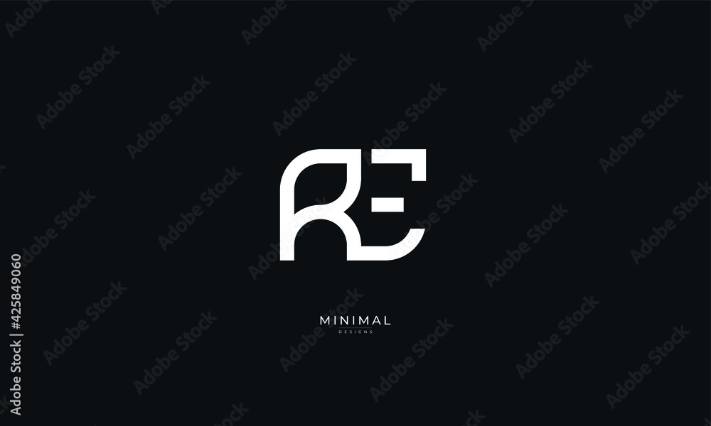 Alphabet letter icon logo RE Stock Vector | Adobe Stock