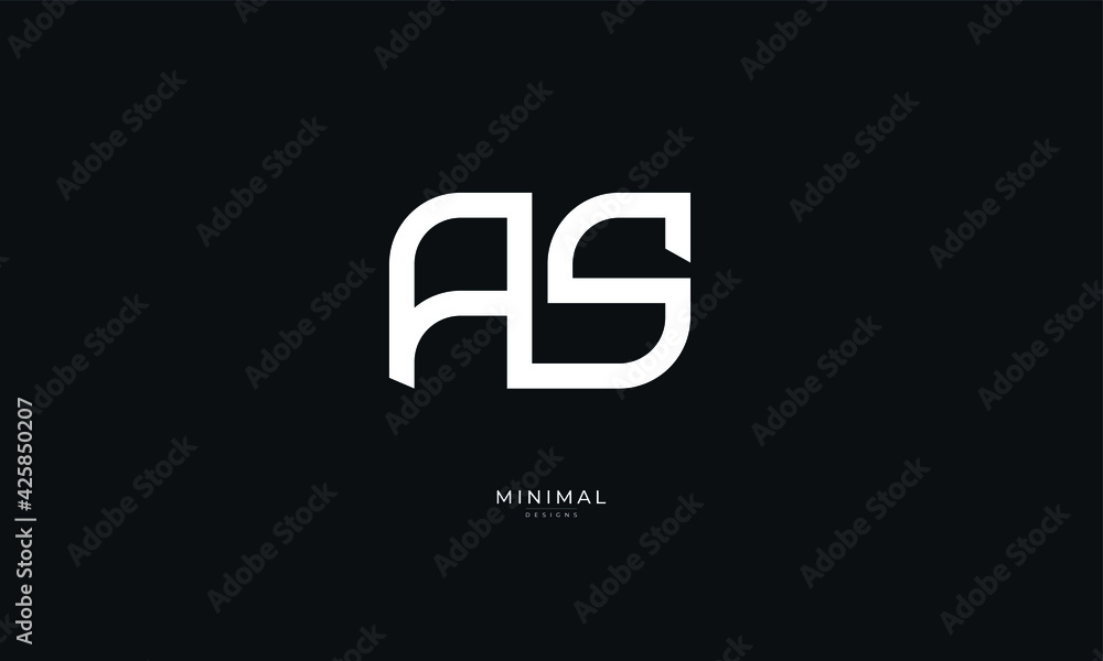 Alphabet letter icon logo AS Stock Vector | Adobe Stock