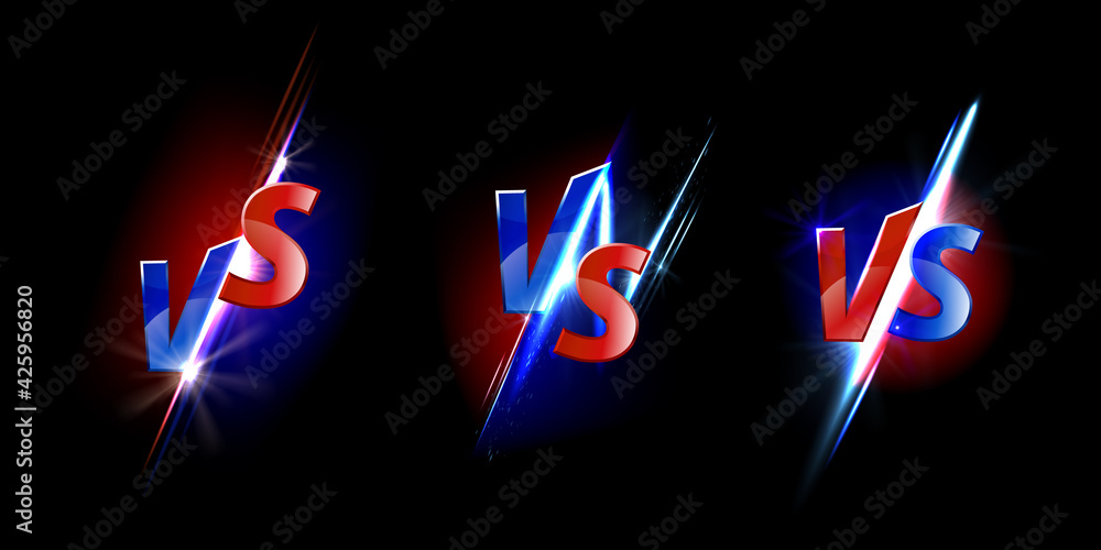 Versus screen design for game battles, sport competition and challenge ...