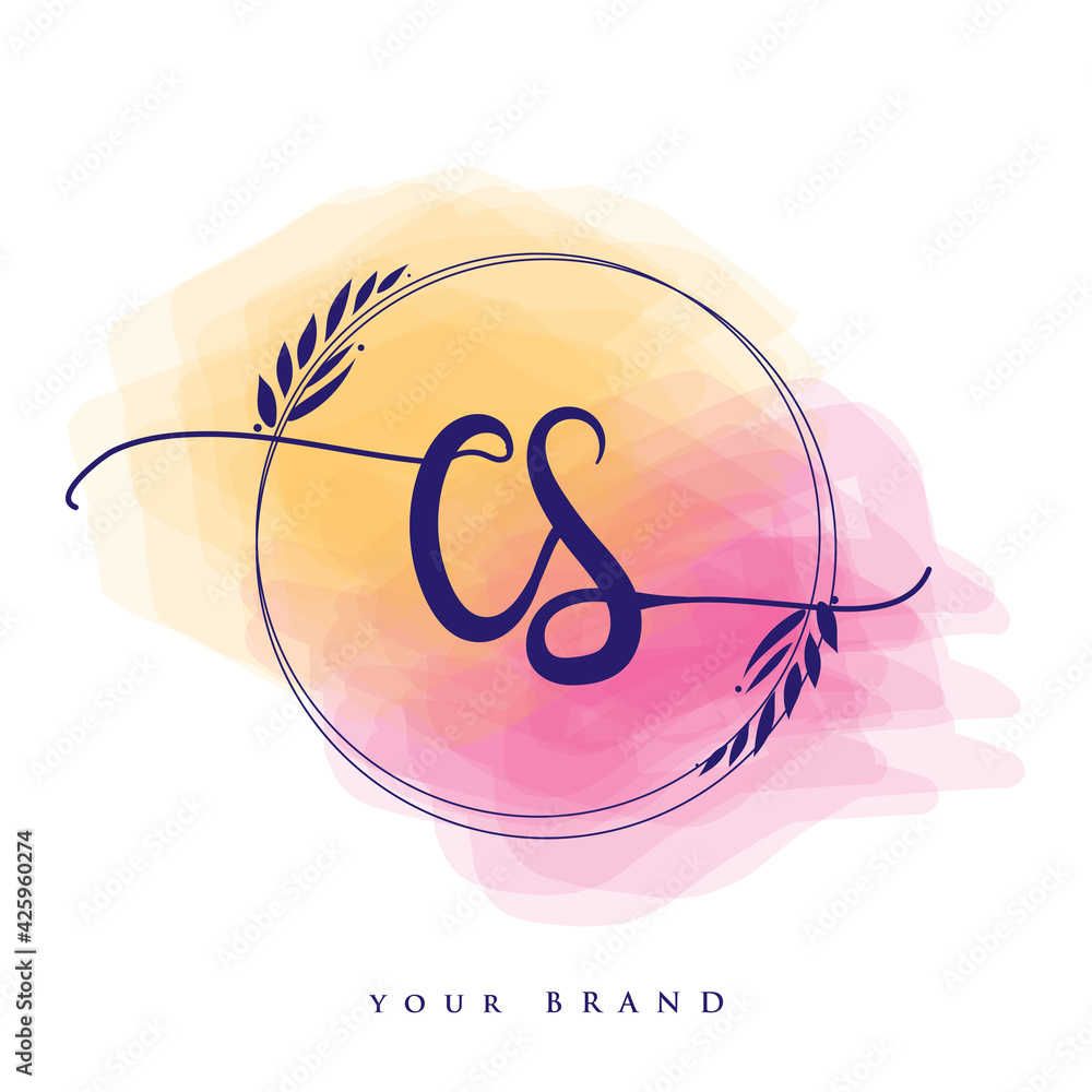 CS Initial handwriting logo. Hand lettering Initials logo branding ...