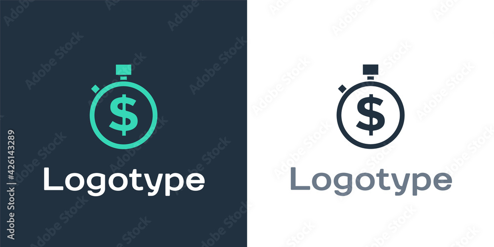 Logotype Time is money icon isolated on white background. Money is time ...