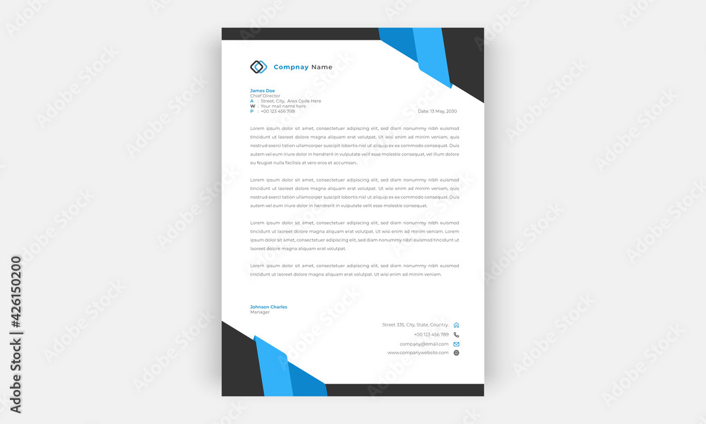 Abstract Letterhead Design Modern Business Letterhead Design Template ...