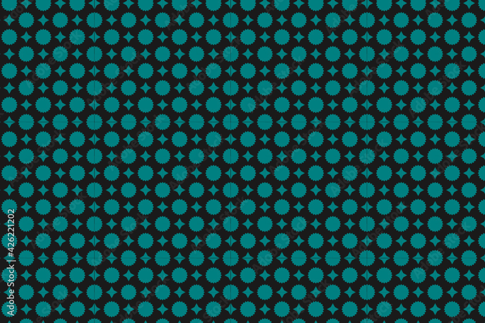 Patrón de dos tipos de estrellas en color azul sobre fondo negro Stock ...