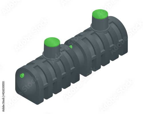 Vector illustration plastic septic tank isolated on white background ...