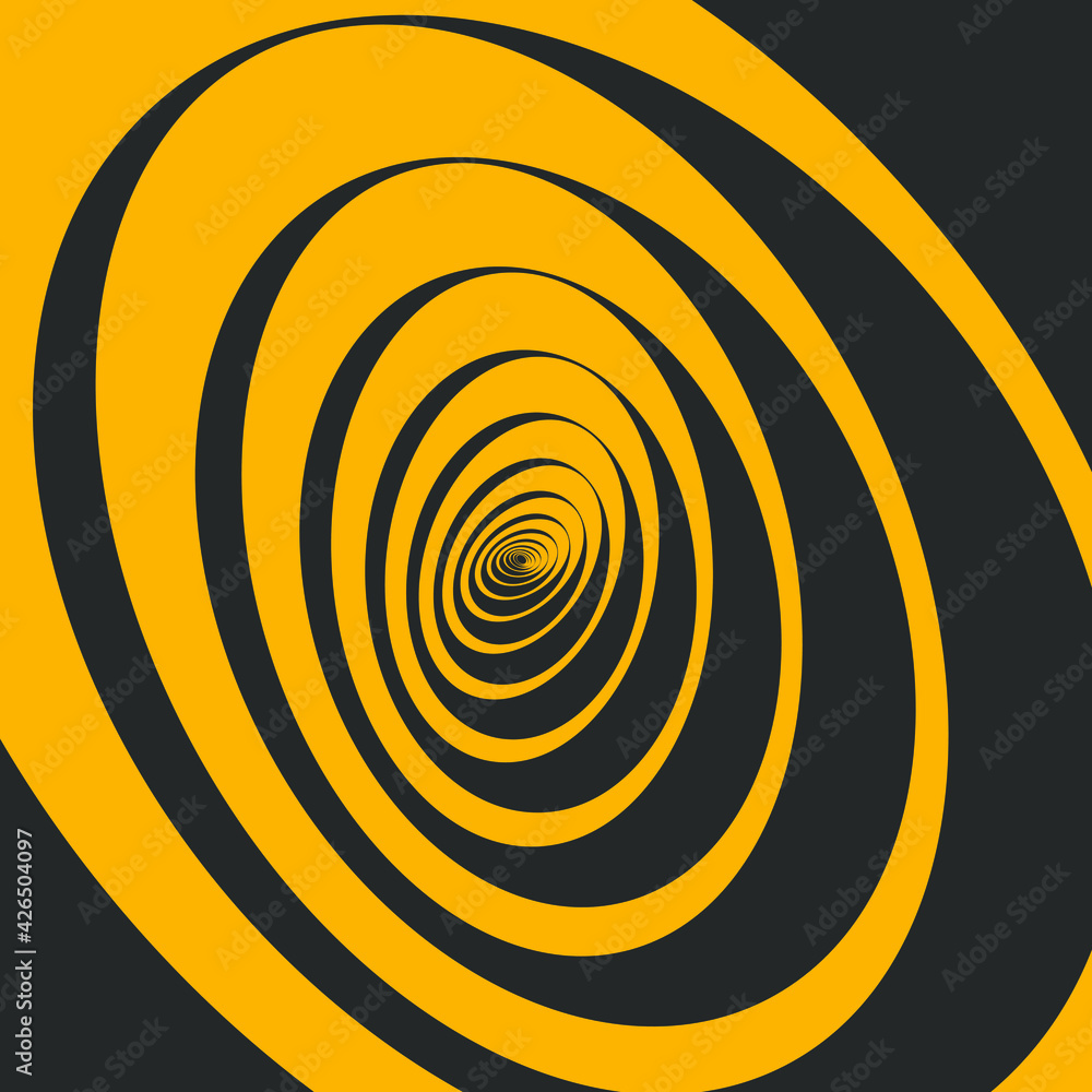 Abstract yellow rotated ellipse shape. Vector illustration. Gray ...