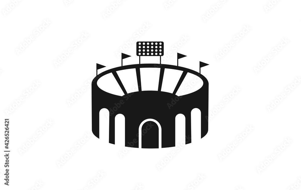 Vector de Stock Stadium vector flat icon. Isolated football, soccer ...
