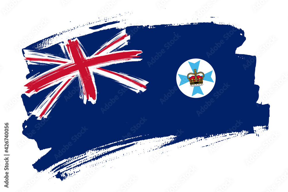 Flag of Queensland, Australia. Australian region banner brush concept ...