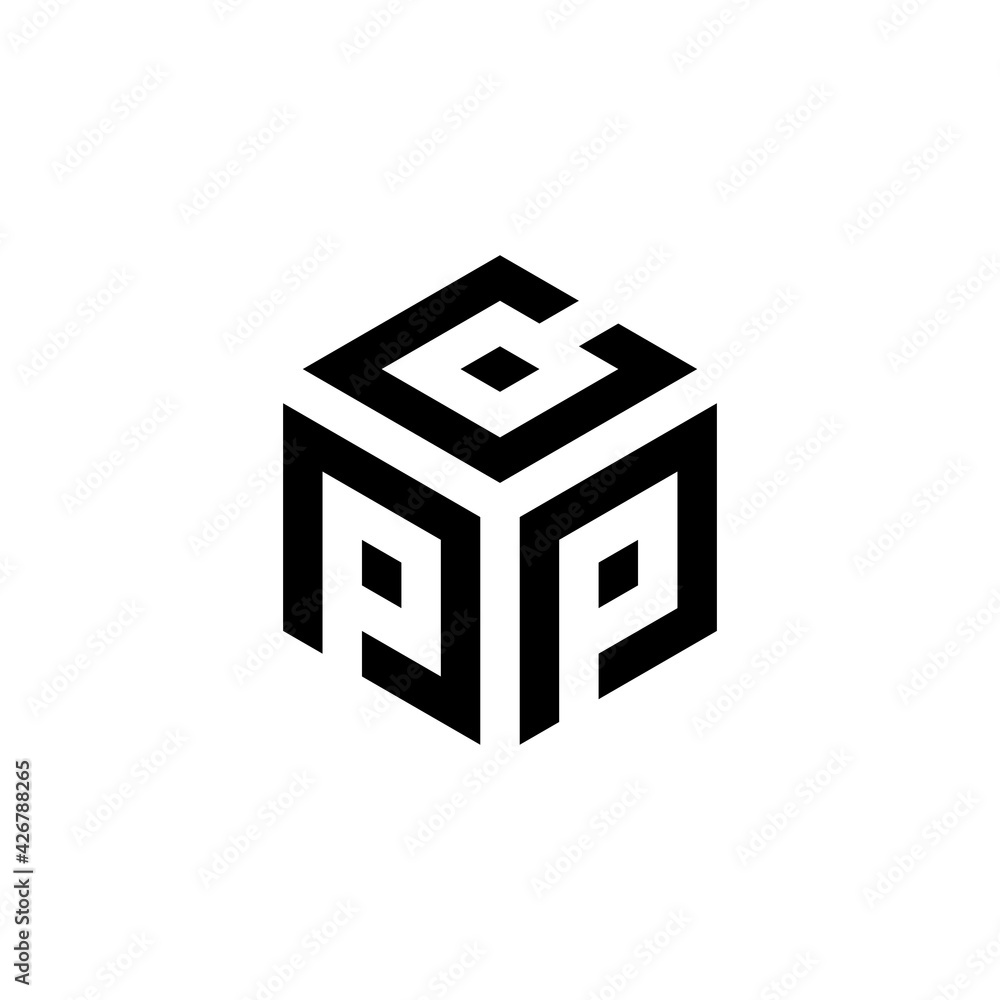 PCP hexagon letter logo design cube. Initial three letter template logo Stock Vector | Adobe Stock