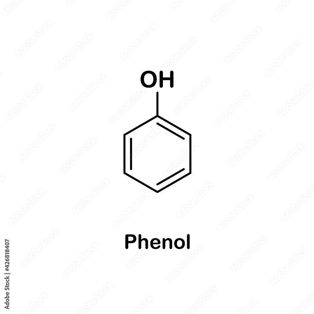 Vektor Formula of chemical structure of Phenol .Vector EPS 10. ve ...