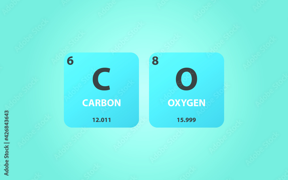 Carbon Monoxide CO molecule. Simple molecular formula consisting of ...