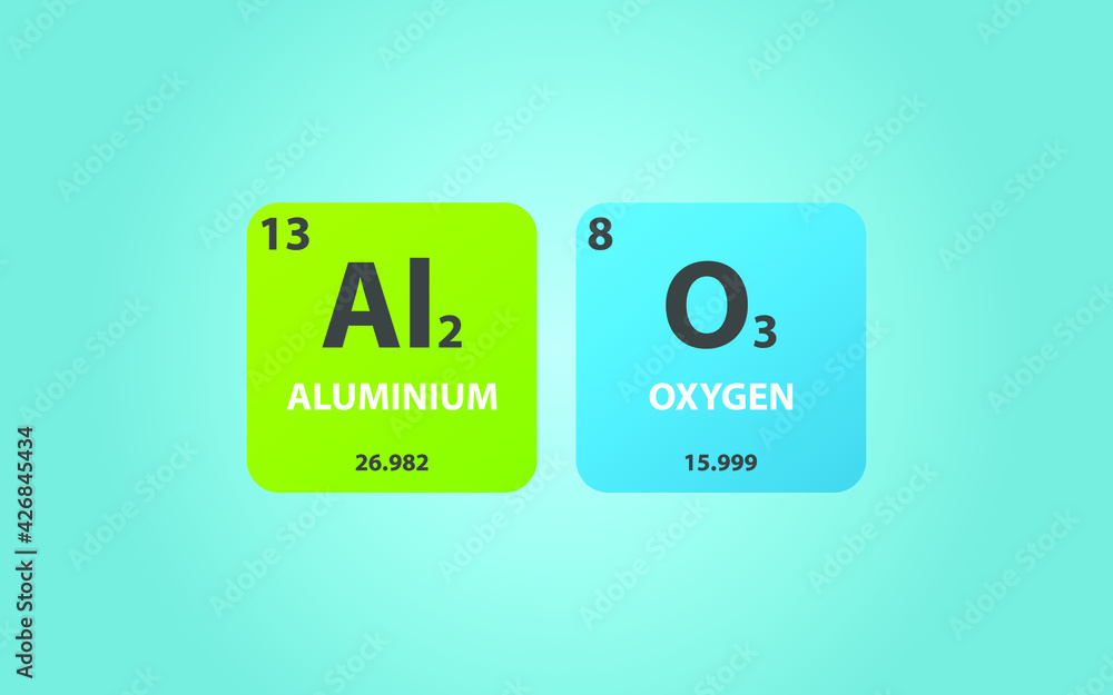 Aluminium Oxide Al2O3 molecule. Simple molecular formula consisting of ...