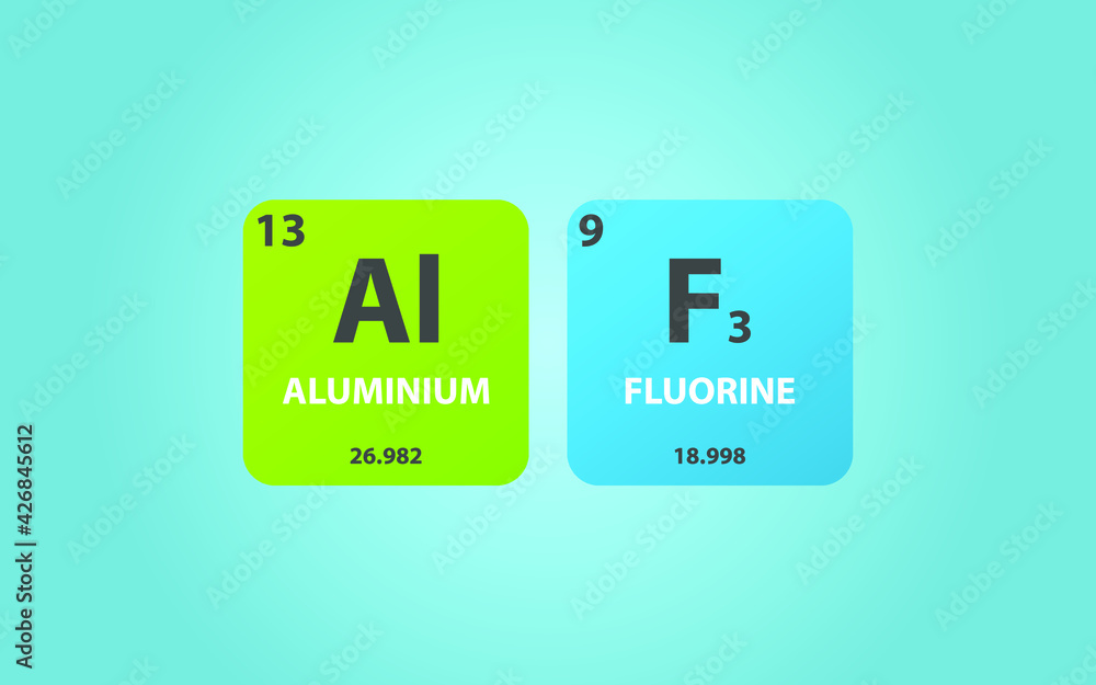 Aluminium Fluoride AlF3 molecule. Simple molecular formula consisting ...