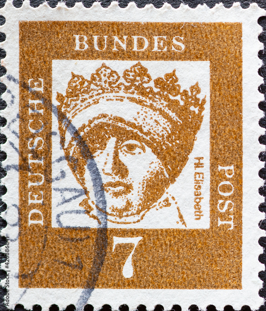 GERMANY - CIRCA 1961: a postage stamp from Germany, showing a portrait ...