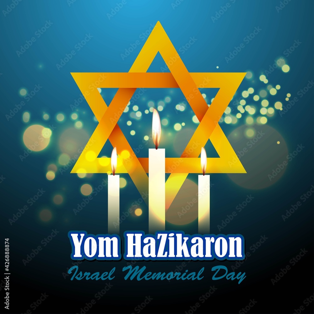 Vector illustration concept of Israel Memorial Day, Yom HaZikaron ...